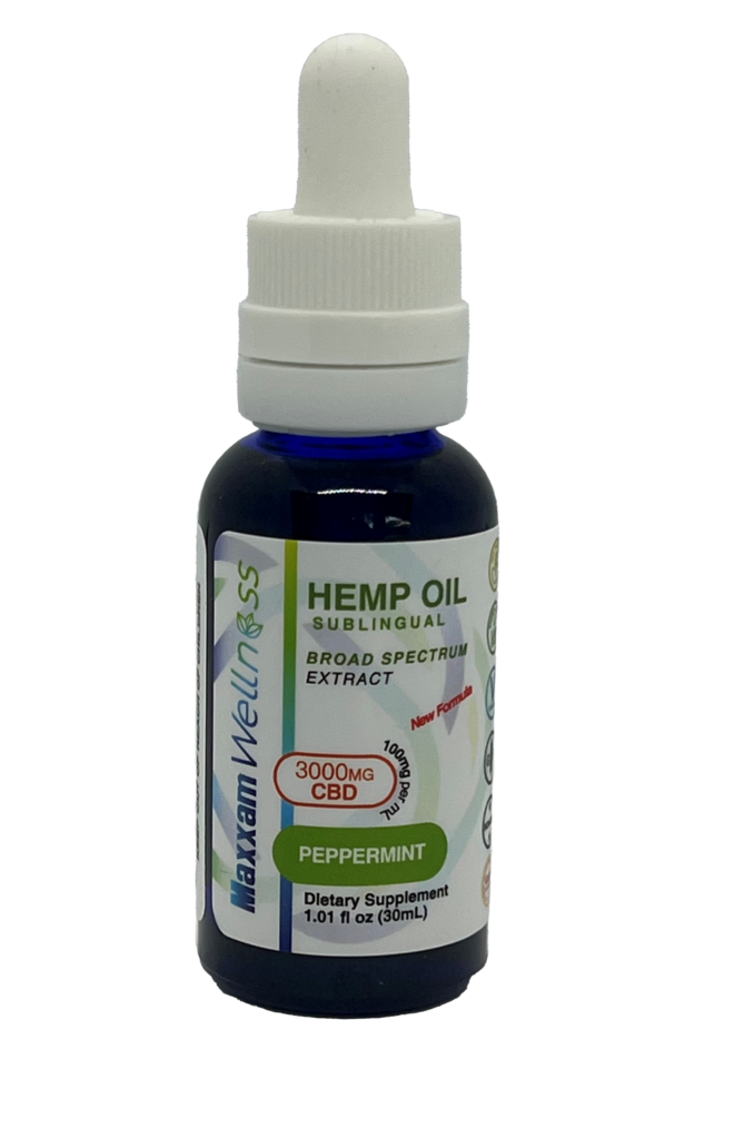 CBD Oil Tincture Drops Broad Spectrum 3000mg Peppermint - Maxxam Well